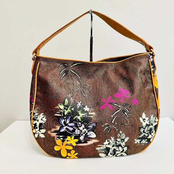 Etro | Bags | Authentic Etro Coated Canvas And Leather Paisley Floral ...